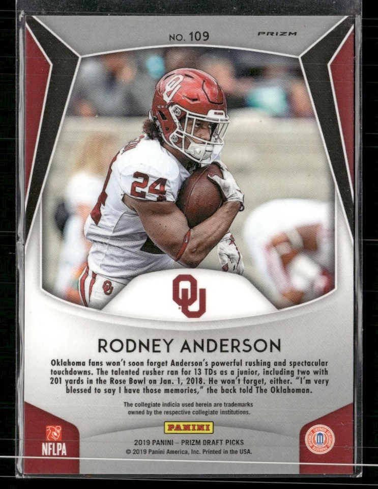 2019 Panini Prizm Draft Picks #109 Rodney Anderson Prizms Orange | eBay