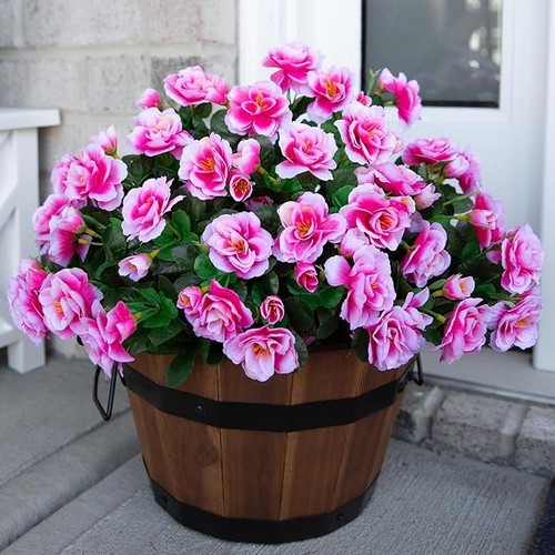 Artificial Azalea Flowers Set - 6PCS Realistic Silk Bouquets for Indoor ...