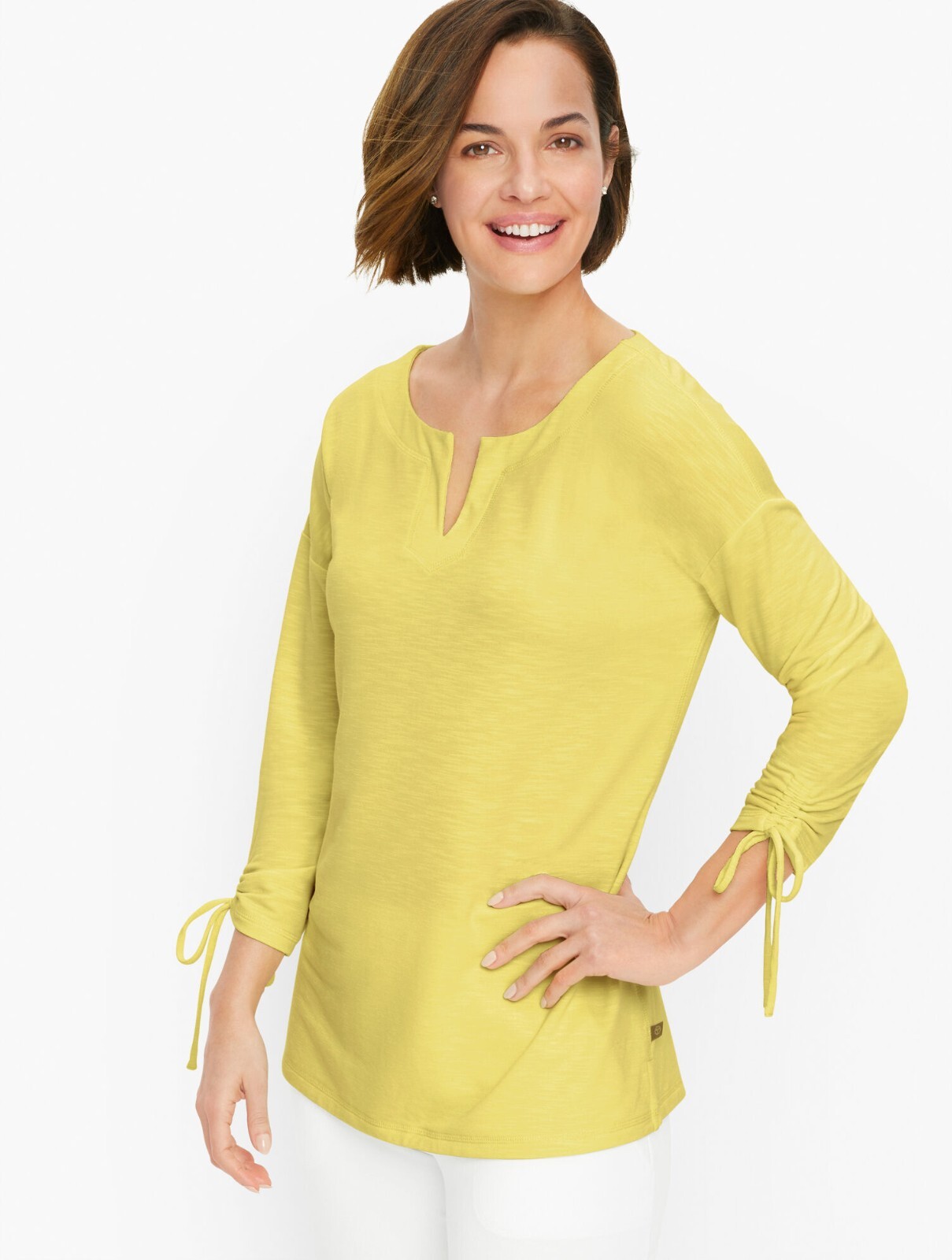 [TALBOTS] FRENCH TERRY SPLIT NECK PULLOVER - Regular - Large - New ...