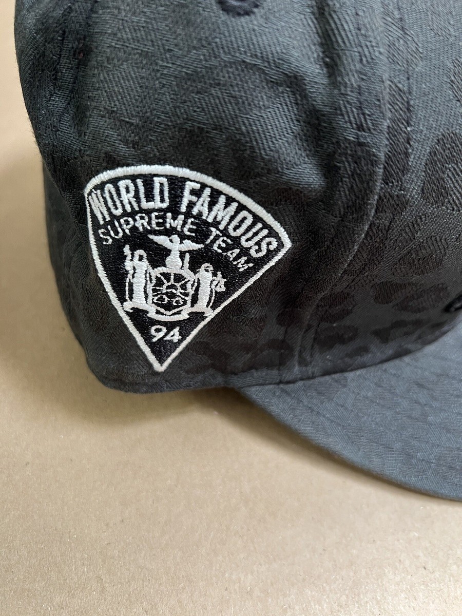 FW09 Supreme New Era NY Bones Woven Leopard 7 1/2 Black Hat FW09 Supreme New Era NY Bones Woven Leopard 7 1/2 Black Hat