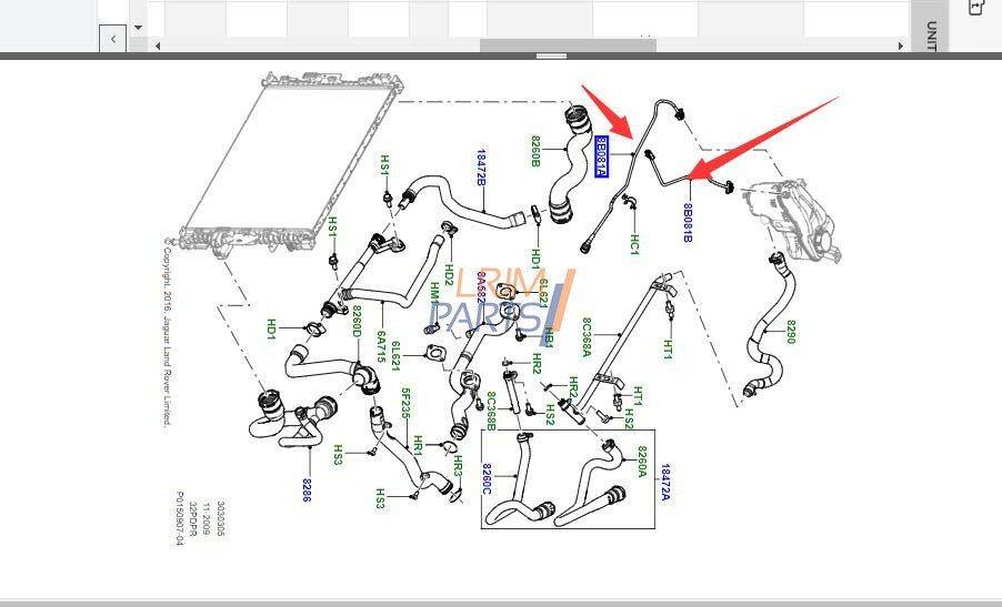 2008-2015 Genuine Land Rover LR2 3.2L Coolant Overflow Hose Set ...