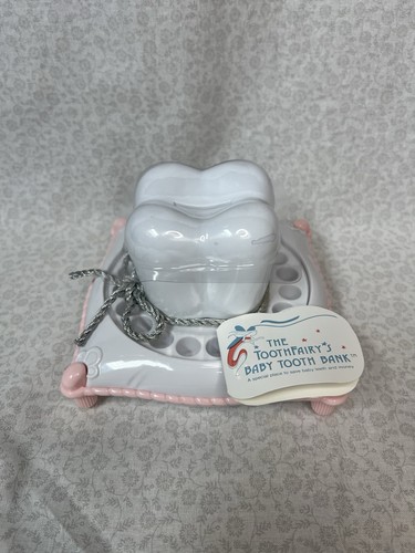 NEW IN BOX Tooth Fairy's Baby Tooth Bank / Saver Pink Girl 1990 ...