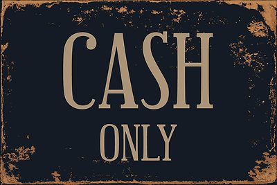 Cash Only 8" x 12" Vintage Aluminum Retro Metal Sign VS484 | eBay