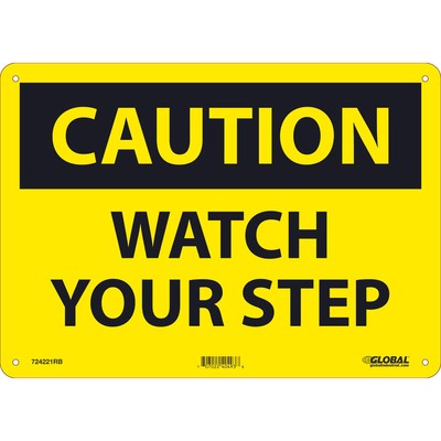 Caution Watch Your Step Sign 10x14 Rigid Plastic | eBay