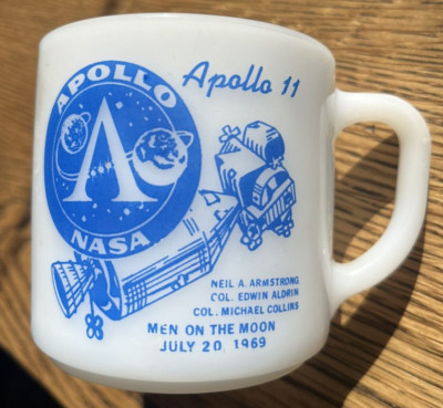 1969 Federal Milk Glass Apollo 11 Moon Landing NASA Coffee Mug | eBay
