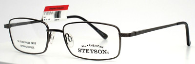 STETSON ST1813 058 Gunmetal Mens Rectangle Half Rim Eyeglasses 55-18 ...