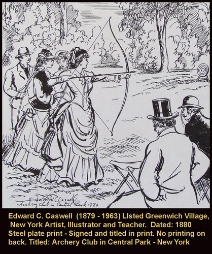 EDWARD CASWELL Original Illustration Print 1880 Central Park N.Y ...