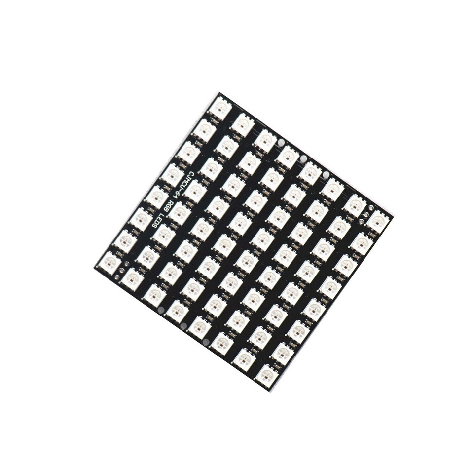 1PCS WS2812B 8x8 64-Bit Full Color 5050 RGB LED Lamp Panel Light for ...