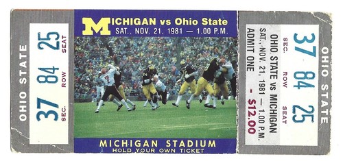 1981 MICHIGAN VS OHIO STATE FULL UNUSED FOOTBALL TICKET | eBay