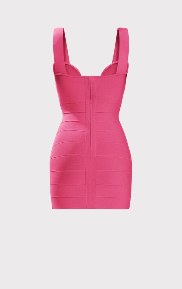 HERVE LEGER ICON STRAPPY SWEETHEART MINI BANDAGE DRESS XS | eBay