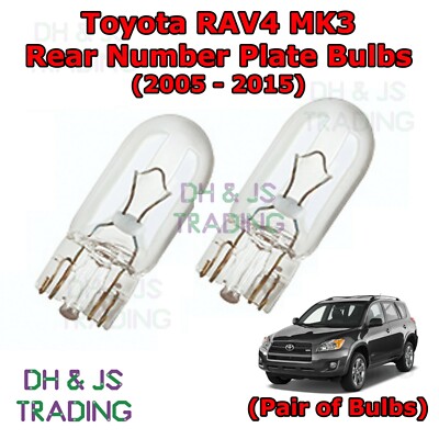For Toyota RAV4 Rear Number Plate Bulbs Reg Plate Bulb Lights RAV 4 MK3 ...