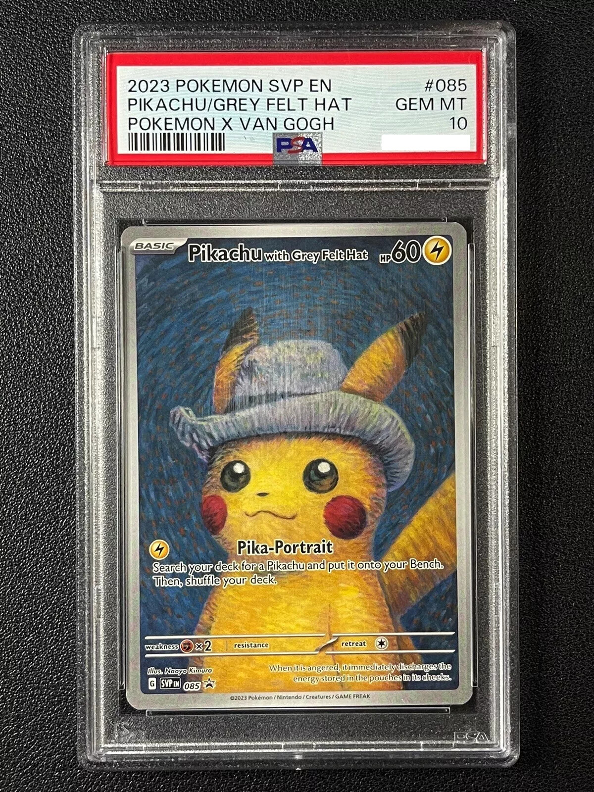 PSA 10 Pokémon Van Gogh Pikachu with Grey Felt Hat Svp Black Star ...