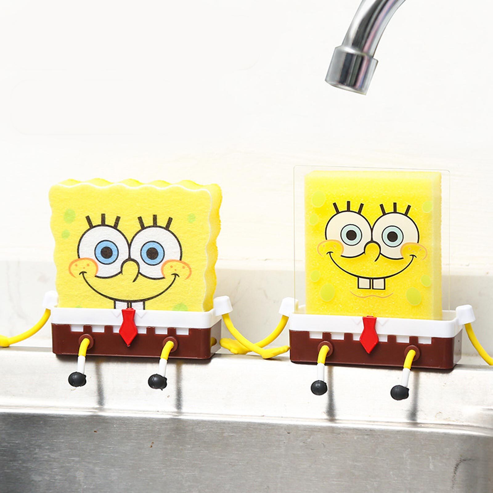 Cute Cartoon Sponge Holder SpongeBob Kitchen Organizer Storage Drain ...