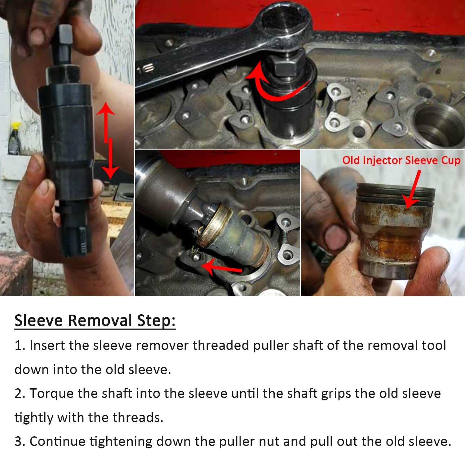 For CAT Caterpillar 3126B C7 C9 Injector Sleeve Cup Removal Tool ...