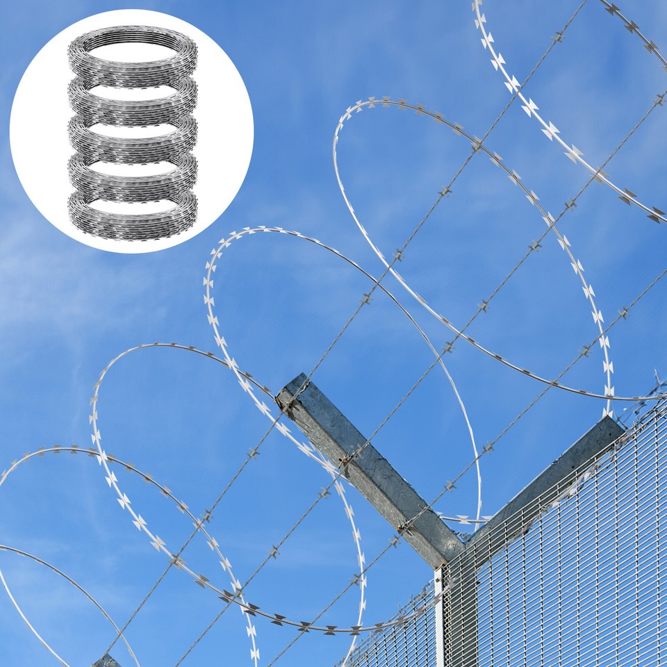 VEVOR Razor Wires Razor Barbed Wire 246ft 5 Rolls Razor Wire Fencing ...
