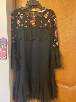 Mesh Embroidered Dress | eBay