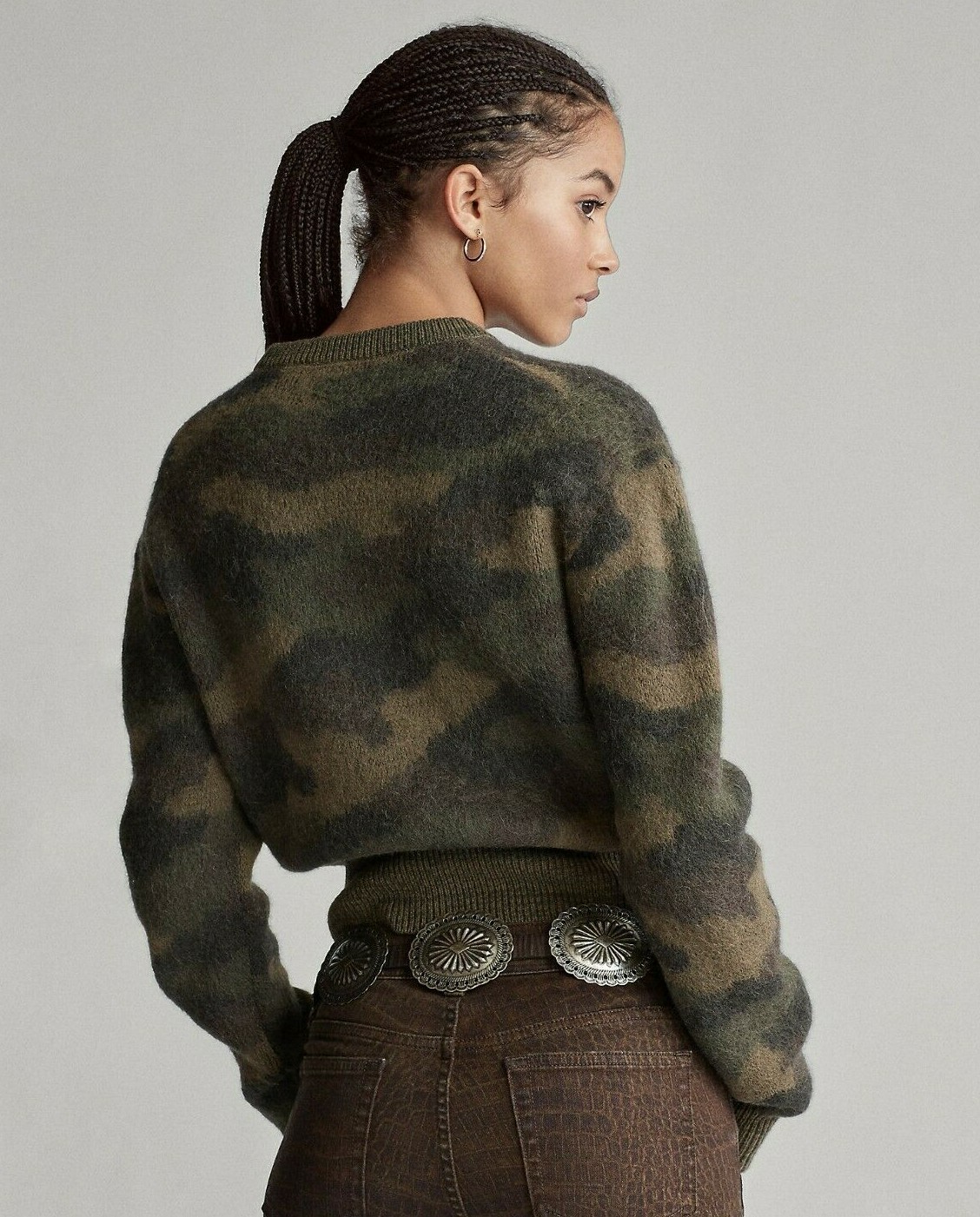 $398 Polo Ralph Lauren Military Army Rustic Camo Soft Alpaca Wool Knit ...