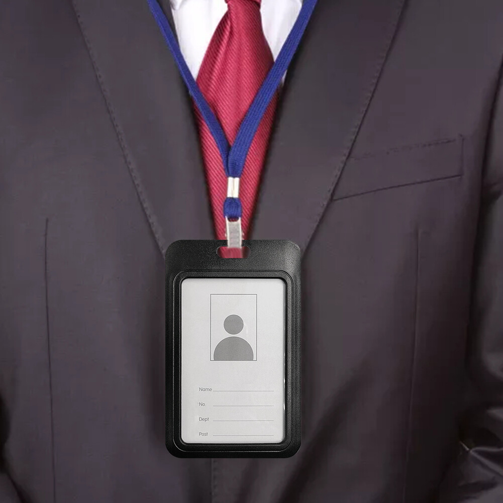 ABS Cards Office School Vertical With Clear Window Badge Holder ID Card ...