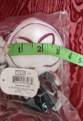 Hallmark Itty Bittys Marvel Ghost Spider Plush 5" White Black Spiderweb ...