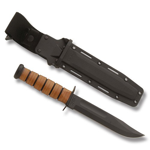 KA-BAR USMC Fighting Knife 7in Clip Point Straight Edge Fixed Blade ...