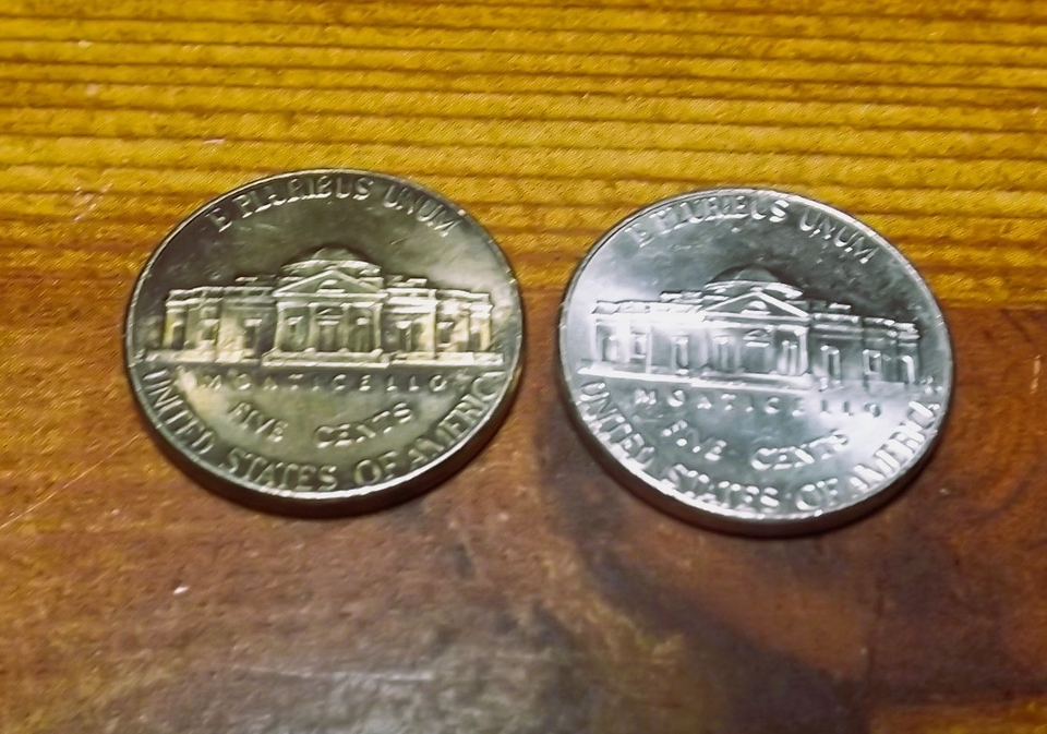 2-2022 Jefferson Nickels / One normal nickel & One Gold Tint nickel | eBay