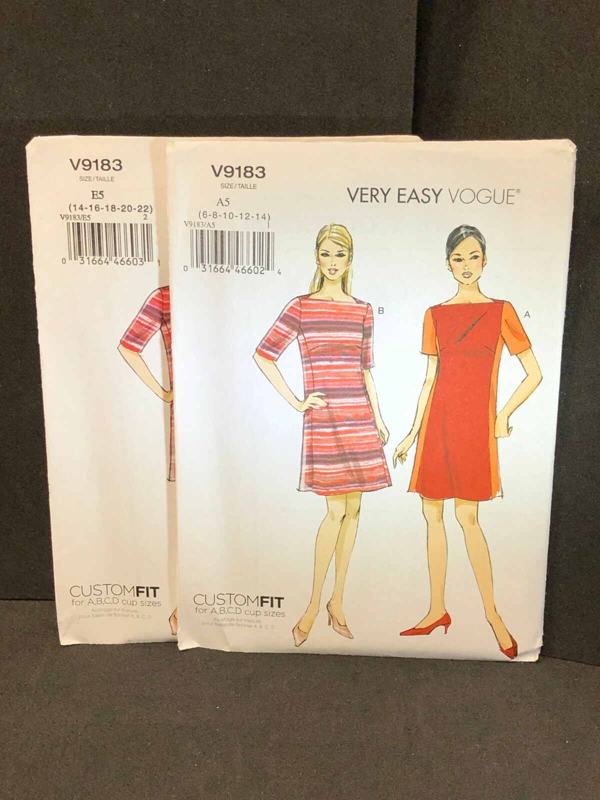 Vogue Misses Easy Custom Fit Color Block Shift Dress Pattern 9183 14-22 ...