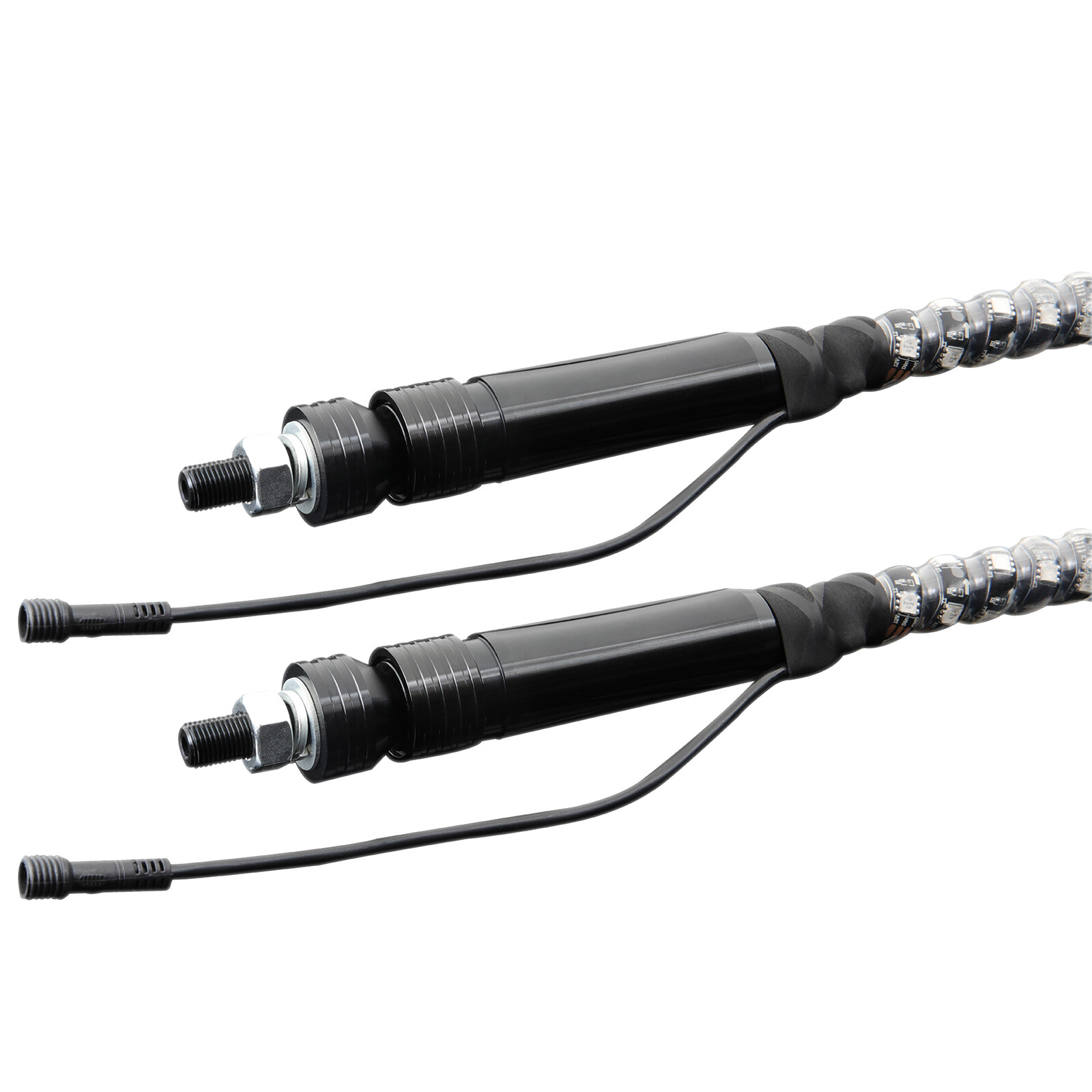 Pair 3FT Lighted Spiral LED Whip Antenna w/Flag & Remote+Springs For ...