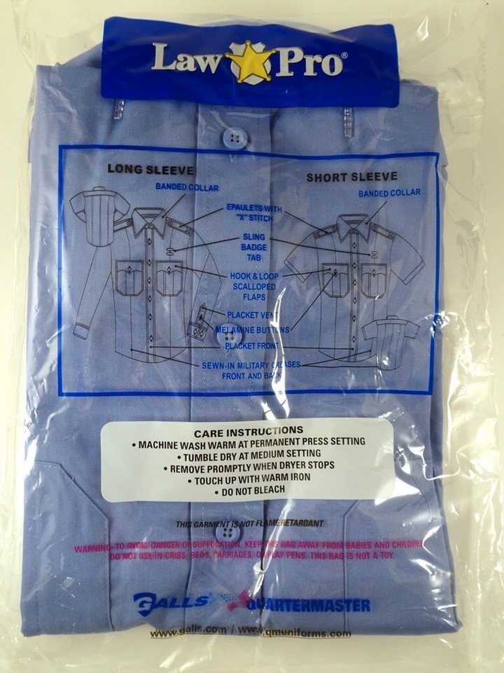 LawPro Poly Cotton Short Sleeve Premium Shirt, SR997, Light Blue, Med ...