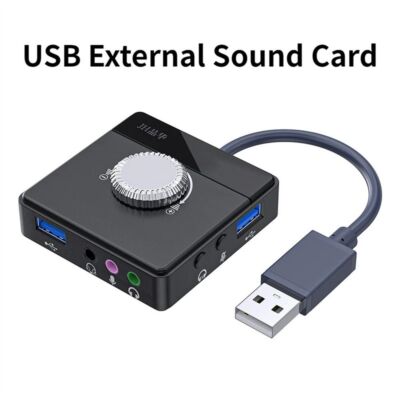 External Audio Card USB Sound Adapter Stereo Sound Card External Sound ...