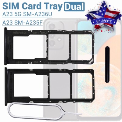 For Samsung Galaxy A23/ A23 5G Black SIM Card Tray Holder Slot Original ...