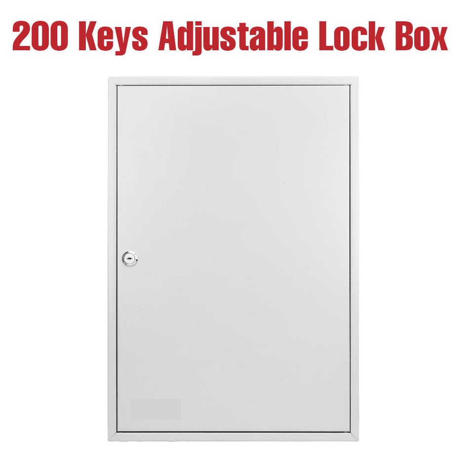 Key Box Wall Mount 200 Position Metal Valet Key Cabinet Lock Box w ...
