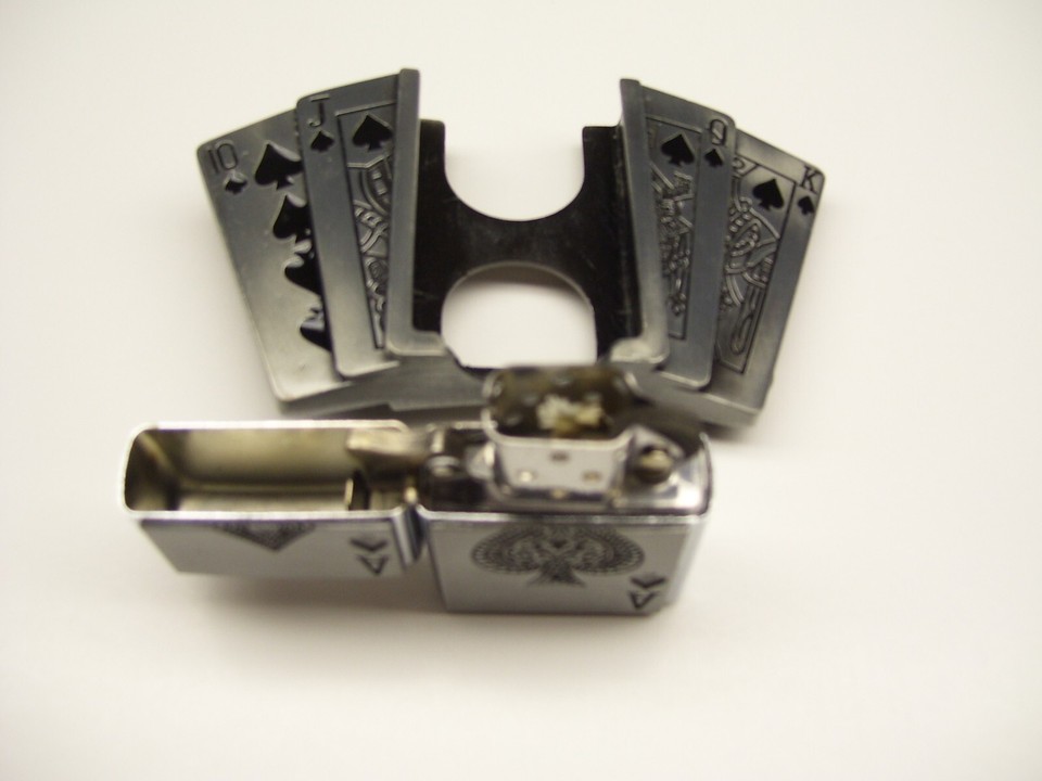 Belt Buckle Lighter, Cards, Ace, Royal Flush, Poker, Fits: Belt width 1 ...