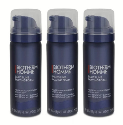 BIOTHERM HOMME 150ml Shaving Foam Neu 3 x 50 ml Herren-Rasierschaum ...