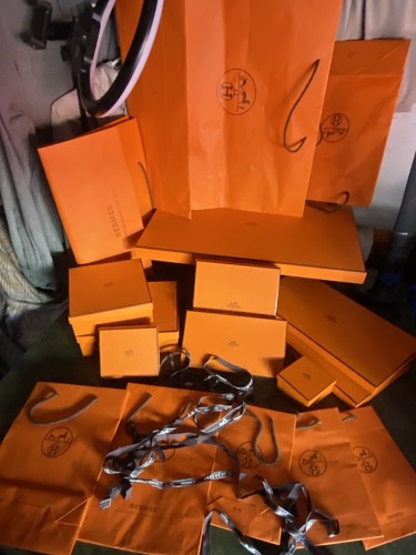 Hermes Empty 9 Box & 8 Bag Lot With 5 Ribbons Various Sizes | eBay