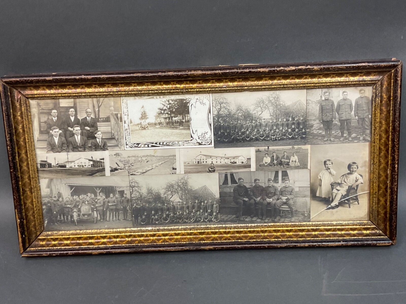Antique WW1 Framed Photos Collage Homefront & Abroad Period frame ...