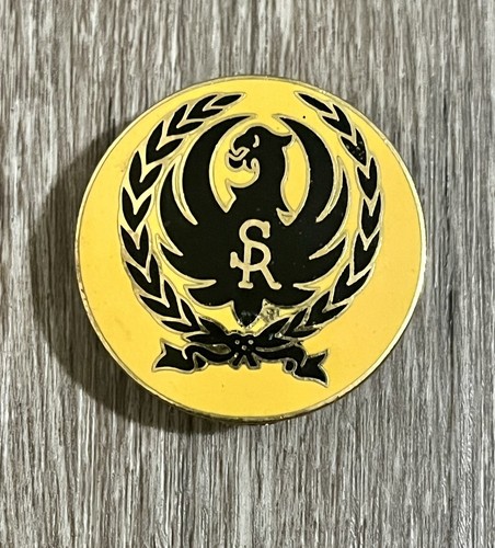 Vintage Ruger Firearms Hat Vest Jacket Lapel Pin Black Eagle Yellow ...