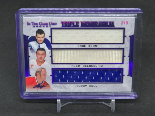 2020 LEAF IN THE GAME USED HOCKEY BOBBY HULL KEON DELUECCHIO PATCH /9 ...