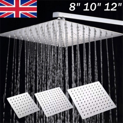 Large Square Shower Head Bath Shower Head Waterfall Chrome Rainfall ...