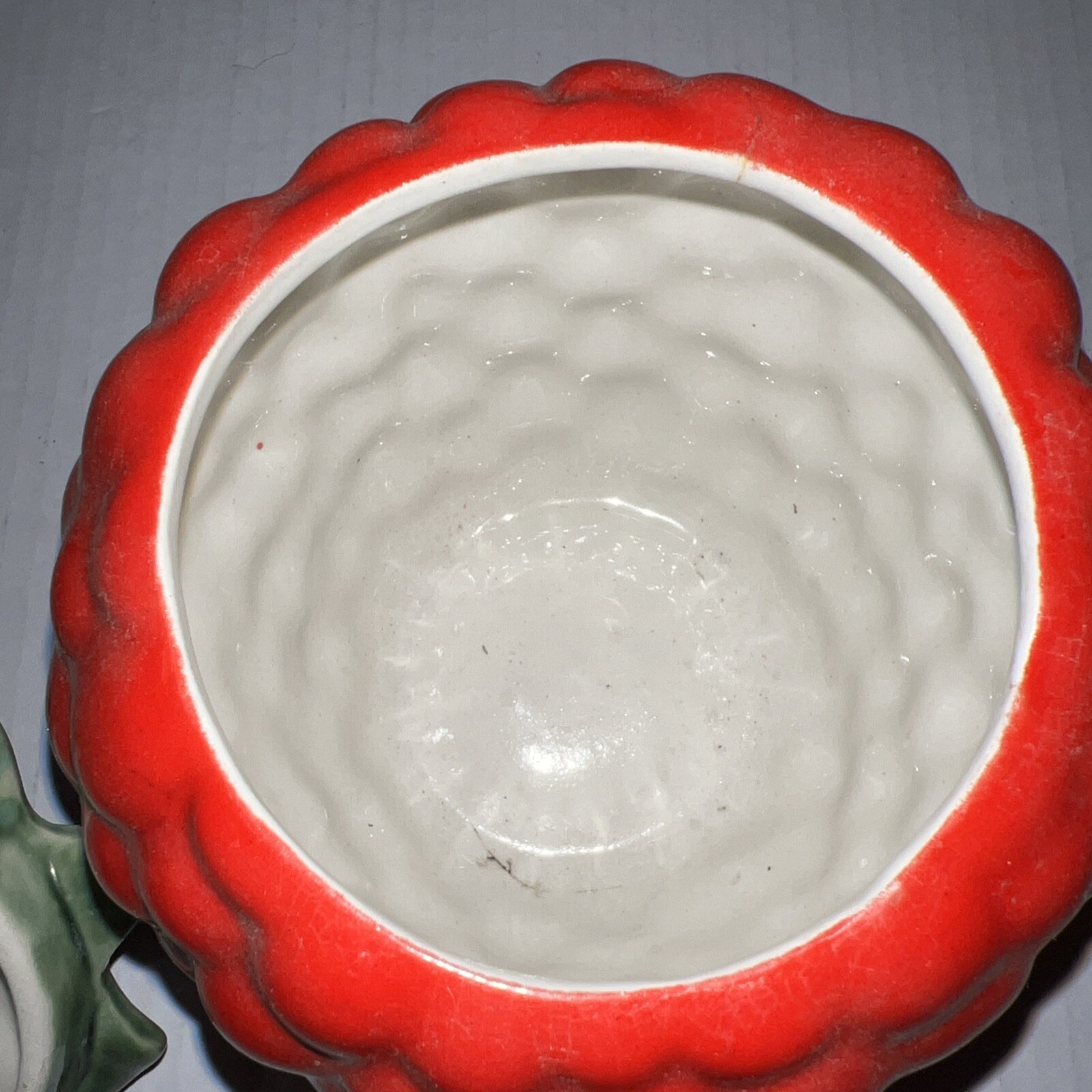 Rare Vintage RED RASPBERRY w Green Top COOKIE JAR The House of Webster ...