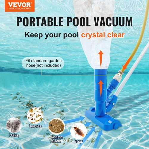 Handheld Vacuum Swimming Pool Jet Cleaner 5Section Pole Ground Spa Pond ...