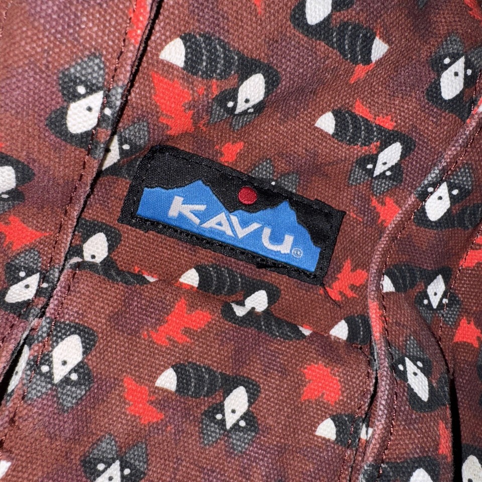 Kavu Sling Rope Bag Red Critters Raccoon Animal All Over Design Outdoor ...