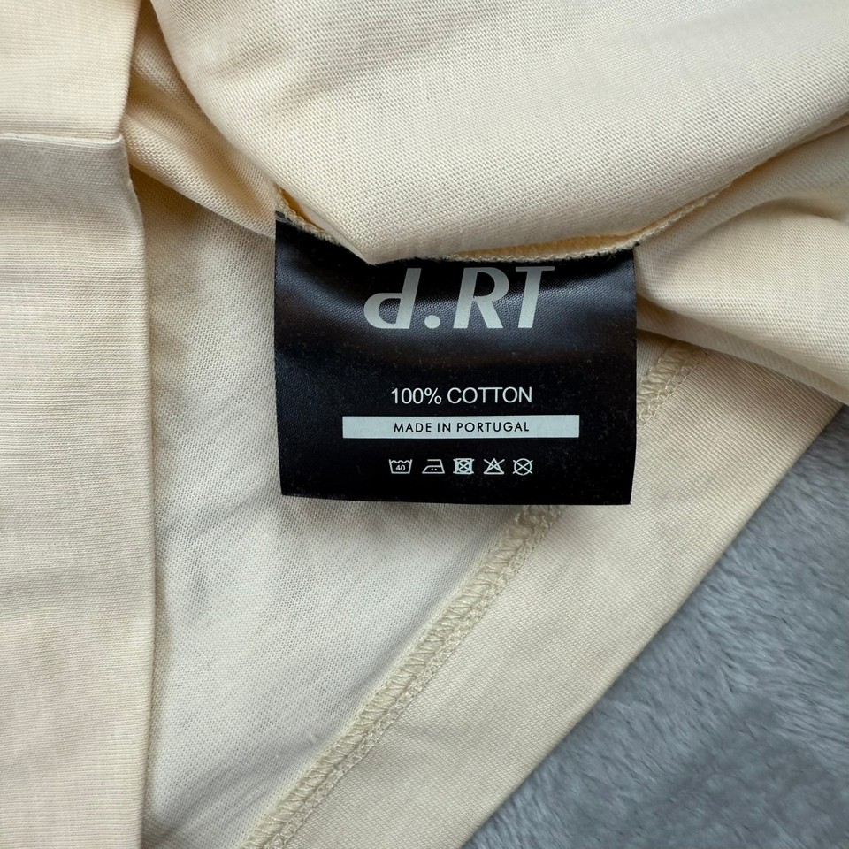 d.RT Capital Tee T-Shirt Mens Medium 5 Cream Short Sleeve Cotton Big ...
