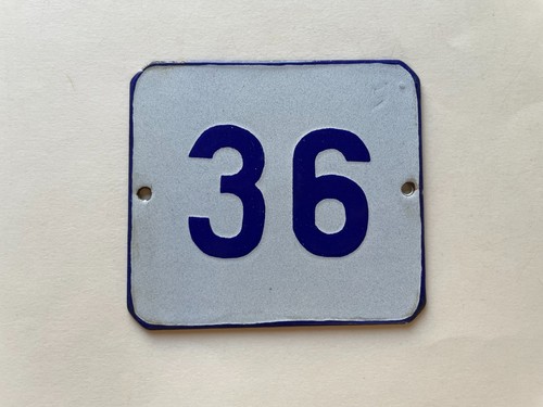 Vintage Enamel Porcelain House Number 36 Door Sign | eBay