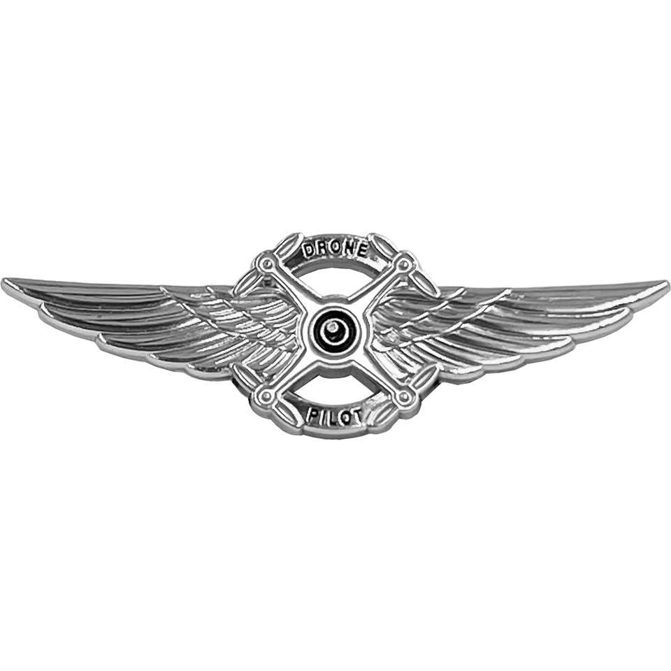 BL4-018 Full size Silver UAS FAA Commercial Drone Pilot Wings pin | eBay