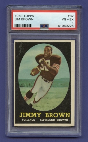 1958 JIM BROWN ROOKIE HOF PSA 4 VG-EX TOPPS CLEVELAND BROWNS SYRACUSE ...
