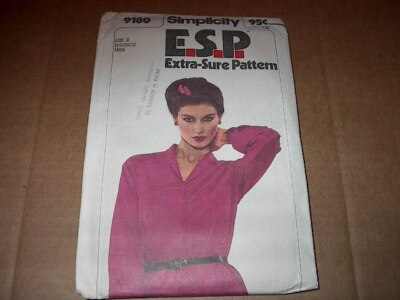 Vtg Simplicity Pattern 9180 Misses' Long Raglan Sleeve Pullover Blouse ...