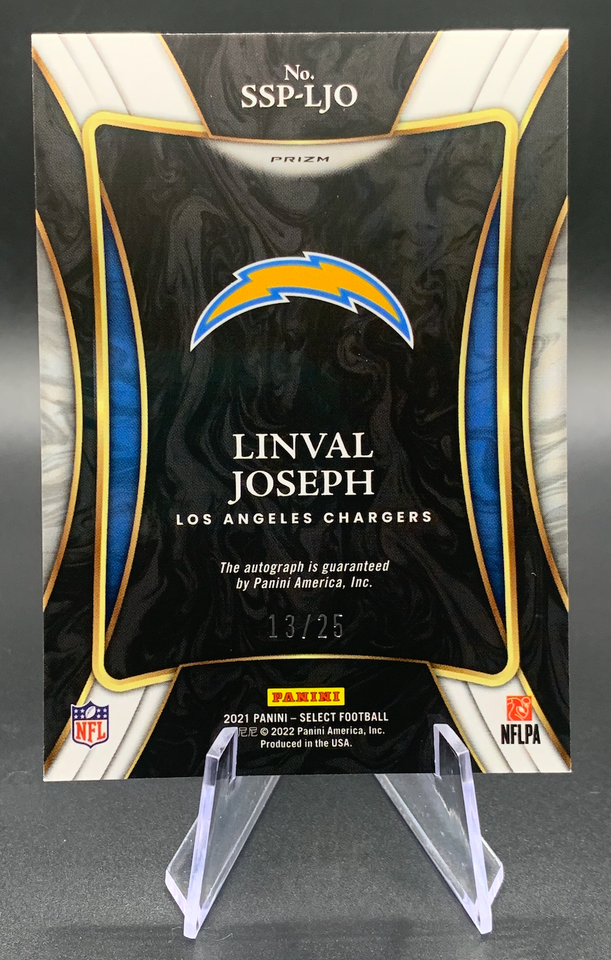 2021 Linval Joseph SP /25 Select Signatures Autograph Tie Dye Prizm LA ...