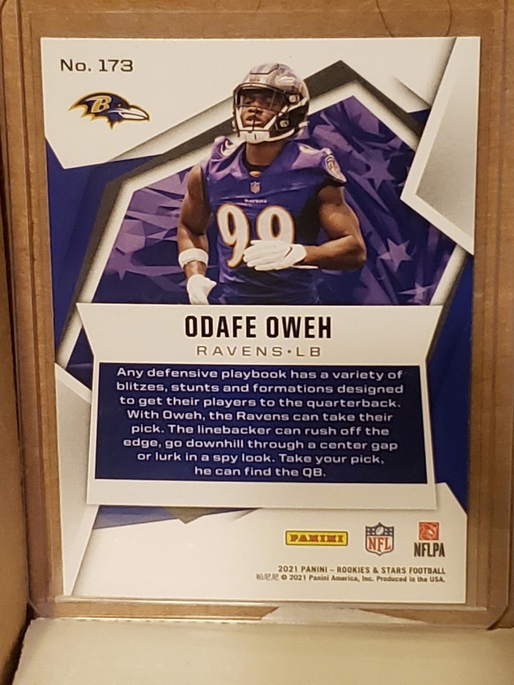 Odafe Oweh 2021 Rookies and Stars Green Rookie Card Baltimore Ravens | eBay