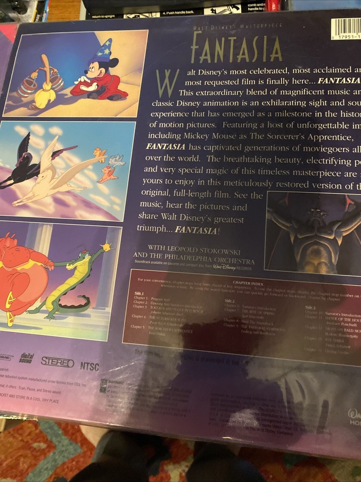 Walt Disney’s Fantasia 2 Disc Laserdisc Movie Masterpiece Mickey Mouse ...