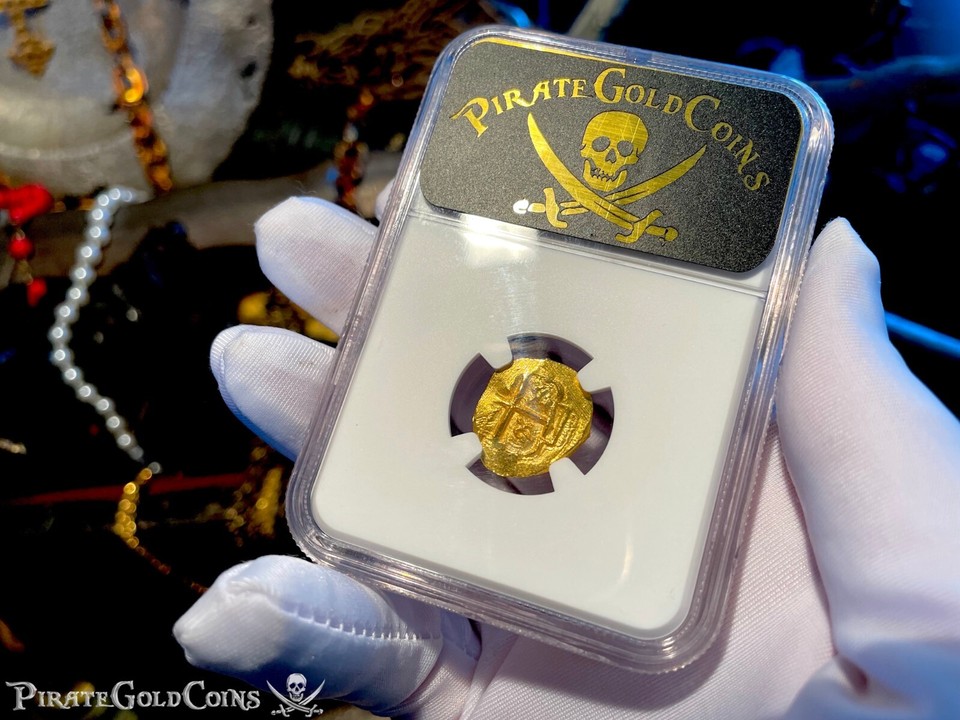 1 ESCUDO PILE 1715 FLEET MEXICO 1705 NGC 63 PIRATE GOLD COINS SHIPWRECK ...